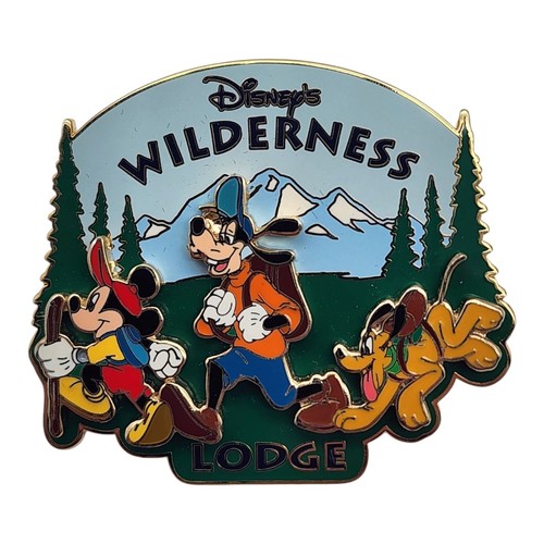 Disney 2004 Wilderness Lodge Pin Mickey Goofy Pluto Hiking in Woods 3d ...