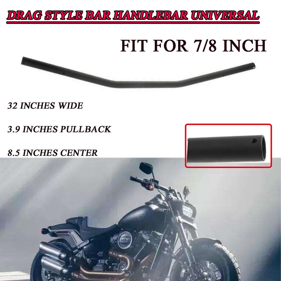 Motorcycle Zero Drag Bar Handlebars 7/8' 22mm For Honda Harley Bobber ...