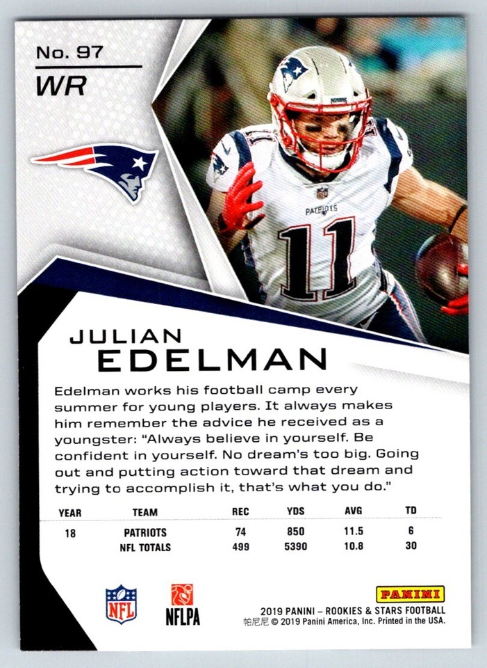 Julian Edelman 2019 Panini Rookies & Stars #97 | eBay
