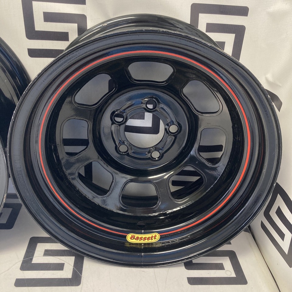 2 Basset Racing DOT-Approved Black Powdercoat Street Legal Wheels 57RF2 ...