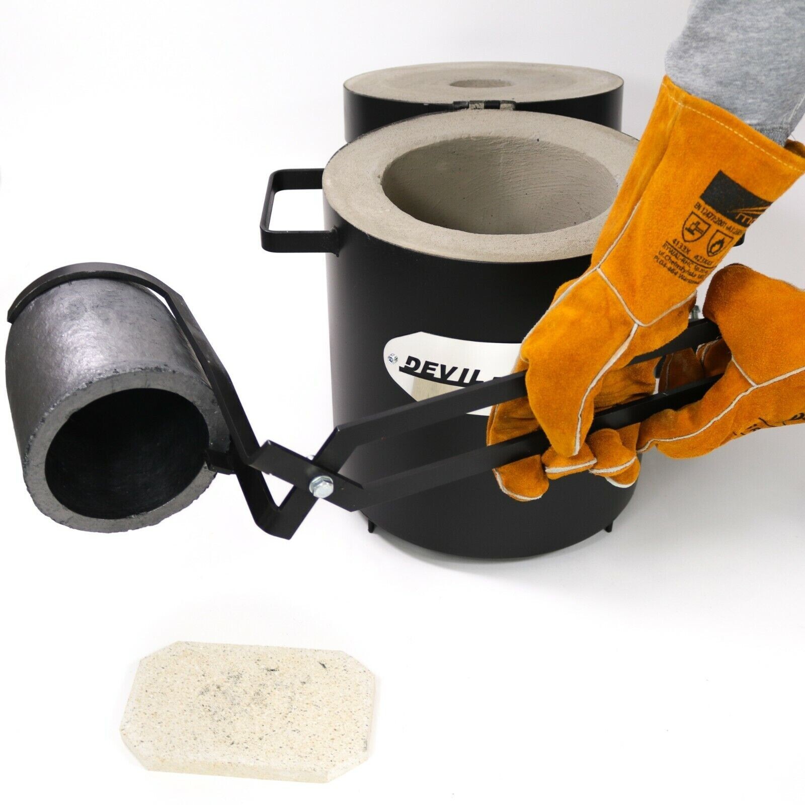 DEVIL-FORGE FB2M–10KG Gas Propane Furnace Foundry Kiln+Tongs, Crucible ...