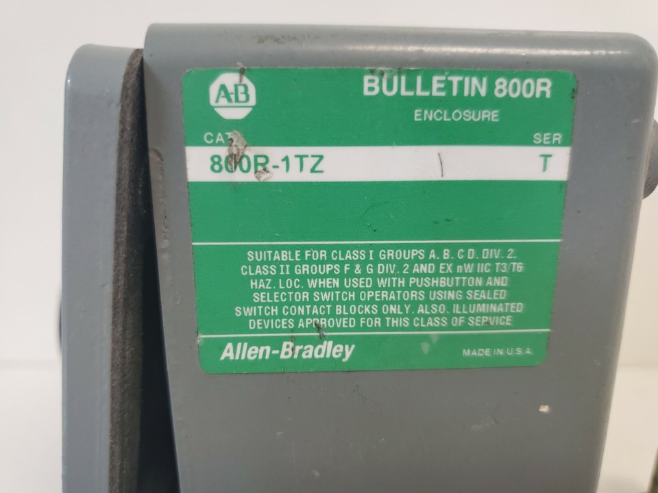 GUARANTEED! ALLEN-BRADLEY ENCLOSURE 800R-1TZ W/ SONALERT ALARM SC110E ...