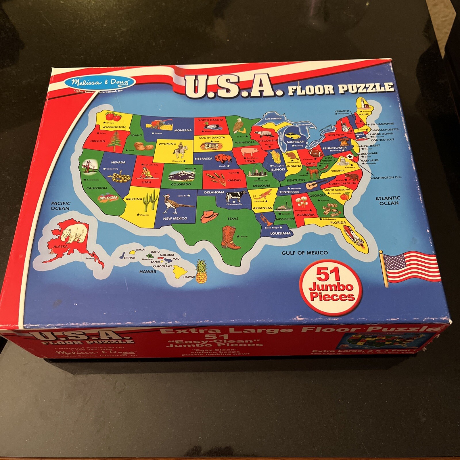 Melissa & Doug USA Map Floor Puzzle 51pcs 885308724281 | eBay