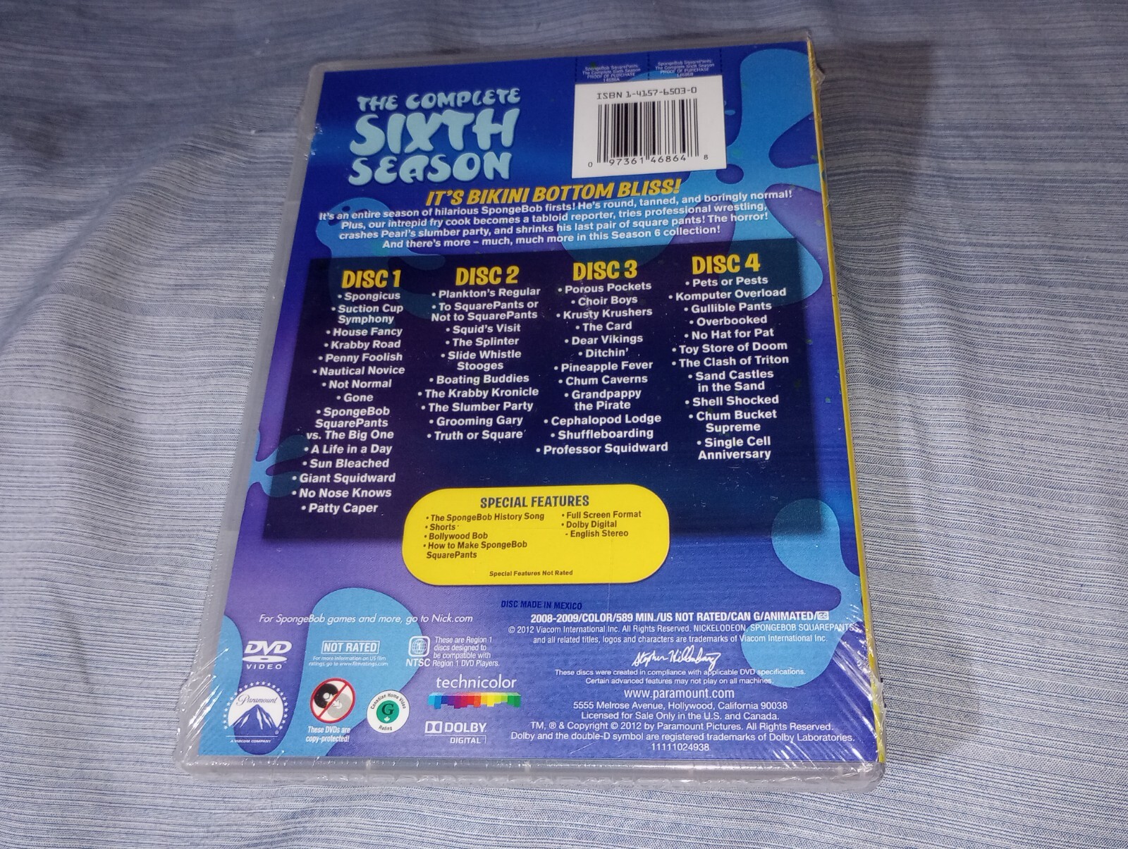 Nickelodeon Spongebob Squarepants: Complete Sixth Season (DVD) New ...