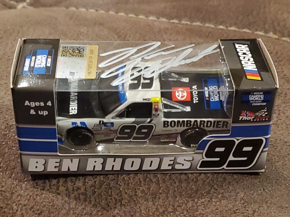 AUTOGRAPHED Ben Rhodes 2021 Bombardier Learjet 75 Truck Champion 1:64 ...
