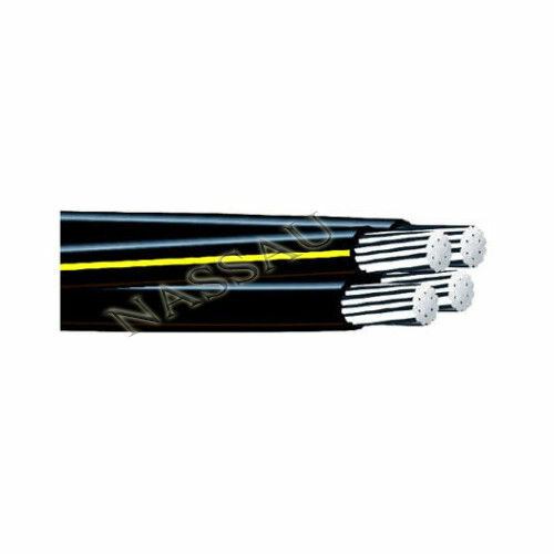 100' Tulsa 4-4-4-4 Quadruplex Aluminum URD Wire Direct Burial Cable ...