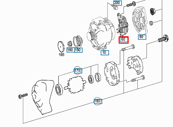 MERCEDES BENZ E W211 Voltage Regulator A0031546806 Genuine for sale ...