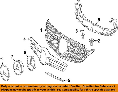 MERCEDES OEM 15-18 C300 Front Bumper-Emblem badge name plate Plate ...