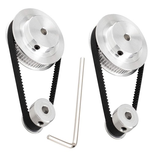 2PCS Set GT2 Synchronous Wheel 20&80 Teeth 12mm Bore Aluminum Timing ...