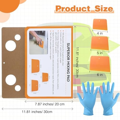 Body Filler Mixing Board Kit, Body Filler Mixing Pad 12-12 in, Yellow ...