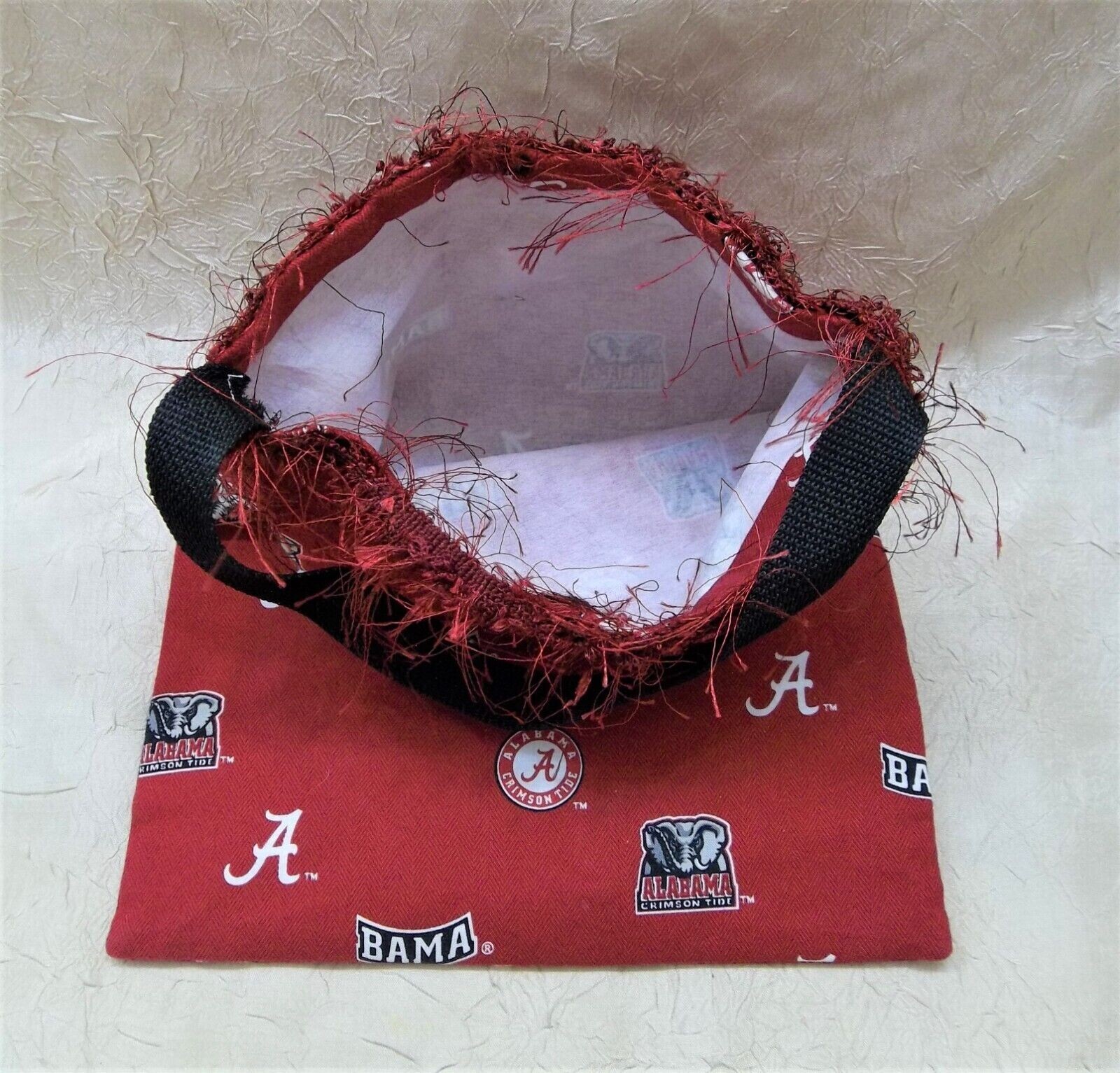University of Alabama Handmade Fabric Purse with Eyelash Fringe & Bonus ...
