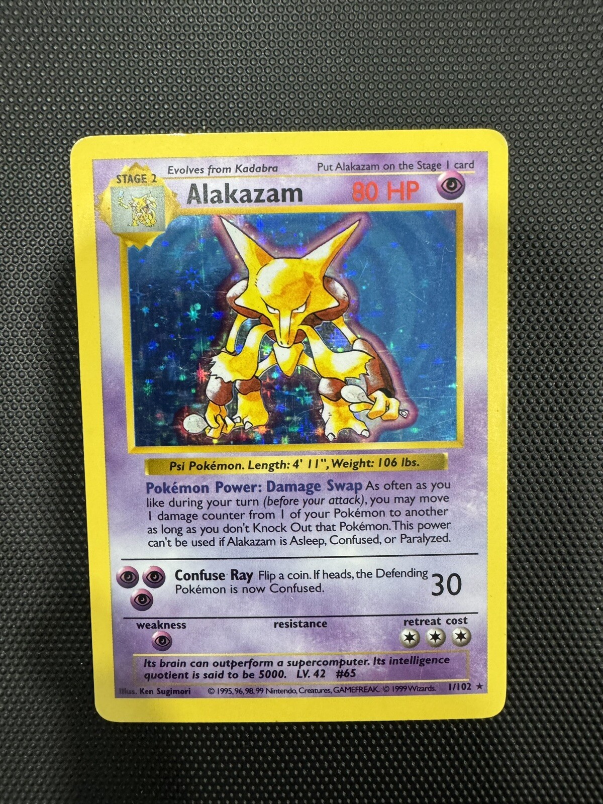Pokémon TCG Alakazam Base Set 1/102 Holo Shadowless Holo Rare | eBay