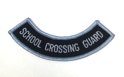 Rocker PATCH School Crossing Guard Light Blue on Black 4.25" | eBay