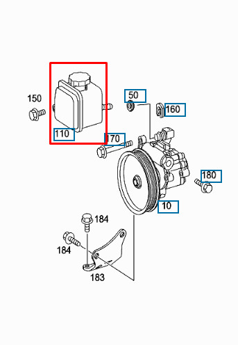 NEW MERCEDES-BENZ M W164 POWER STEERING PUMP TANK RESERVOIR A0004602683 ...
