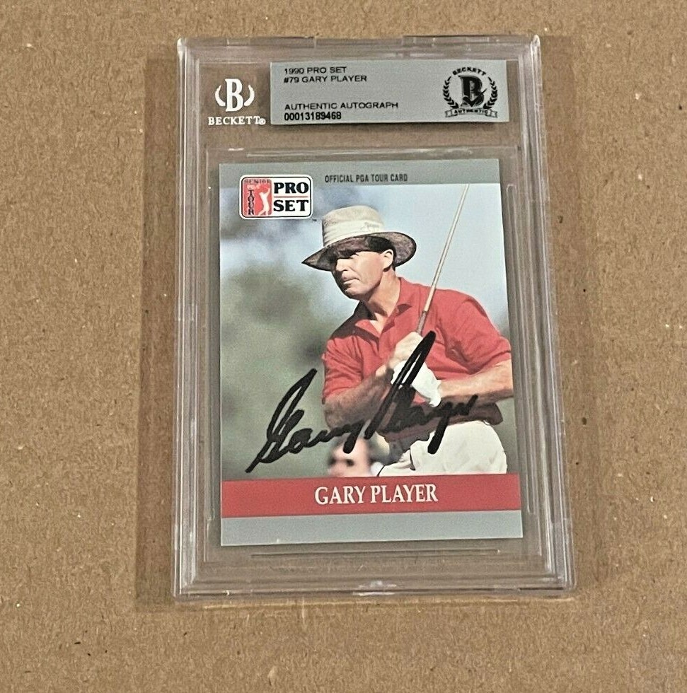 GARY PLAYER SIGNED 1990 PRO SET PGA CARD BECKETT CERTIFIED BAS MASTERS ...