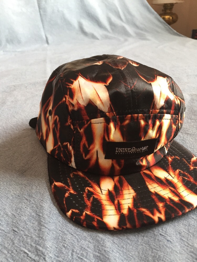 DNINE D9 RESERVE GODS GIFT (FLAMES) STRAPBACK HAT IN SATIN !!!! BAPE ...