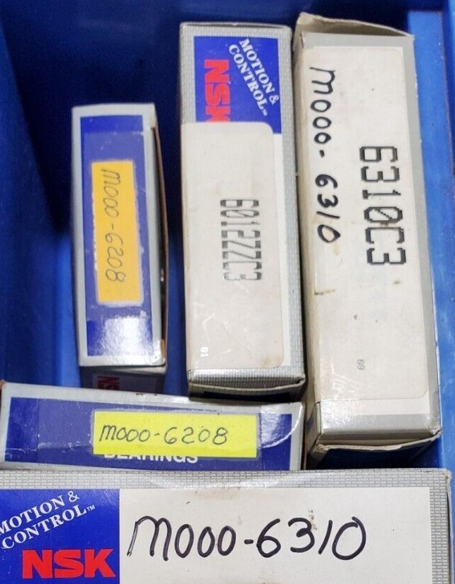 6310C3 NSK, OKUMA# M000-6310 Deep Groove Ball Bearing, Single Row, Open ...