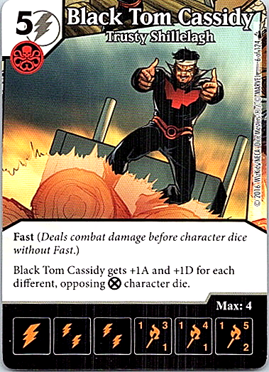 Deadpool Dice Masters Card & Die #6 Black Tom Cassidy Trusty Shillelagh ...