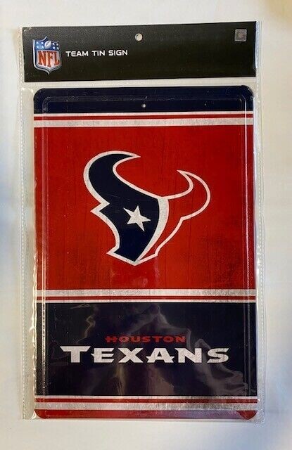 NFL Houston Texans 12" Metal Tin Sign Bar Mancave Garage Wall Plaque ...