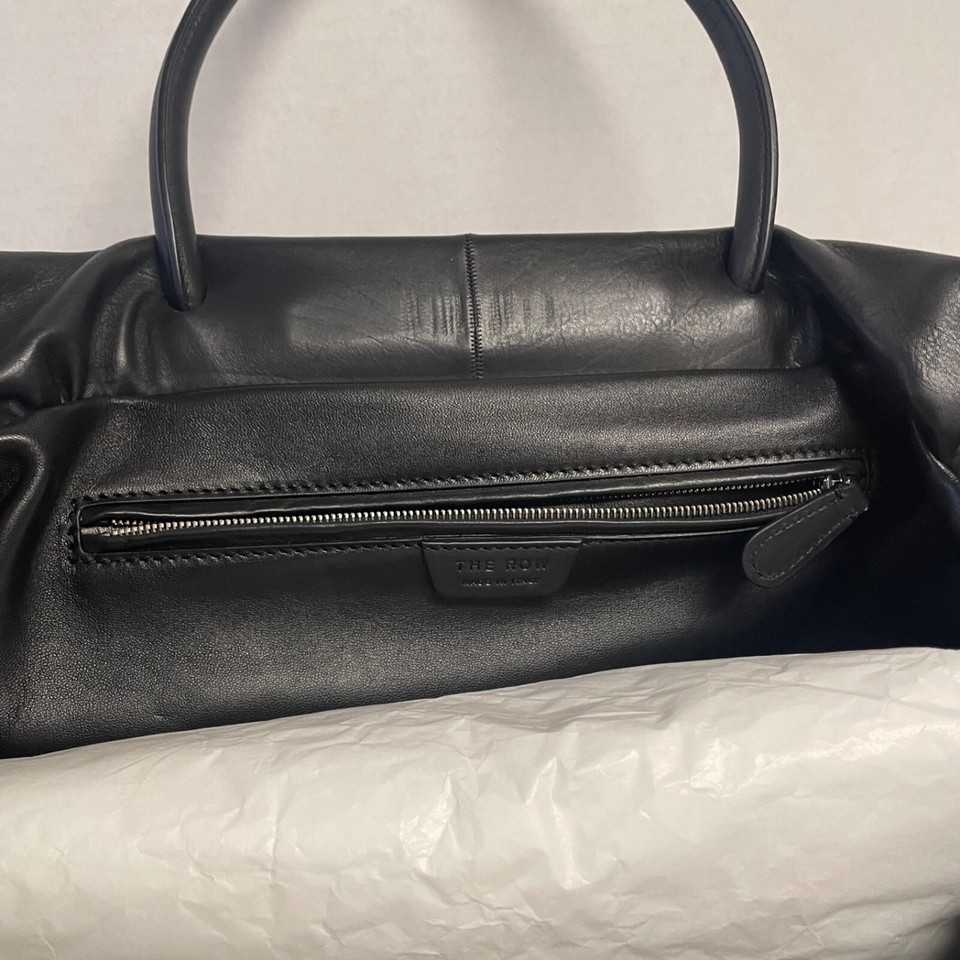 THE ROW Elio Bourse Bag in Black Leather | eBay