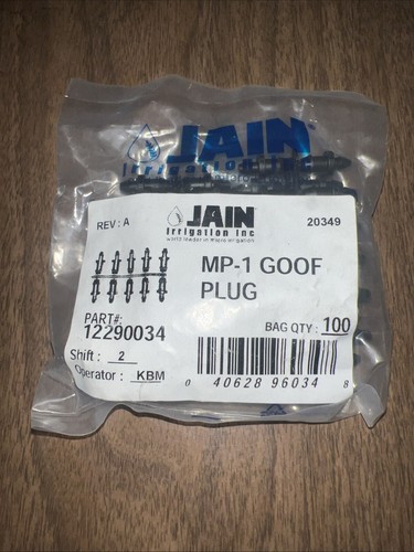 MP-1 Goof Plug Jain Irrigation 12290034 Quantity 100 | eBay