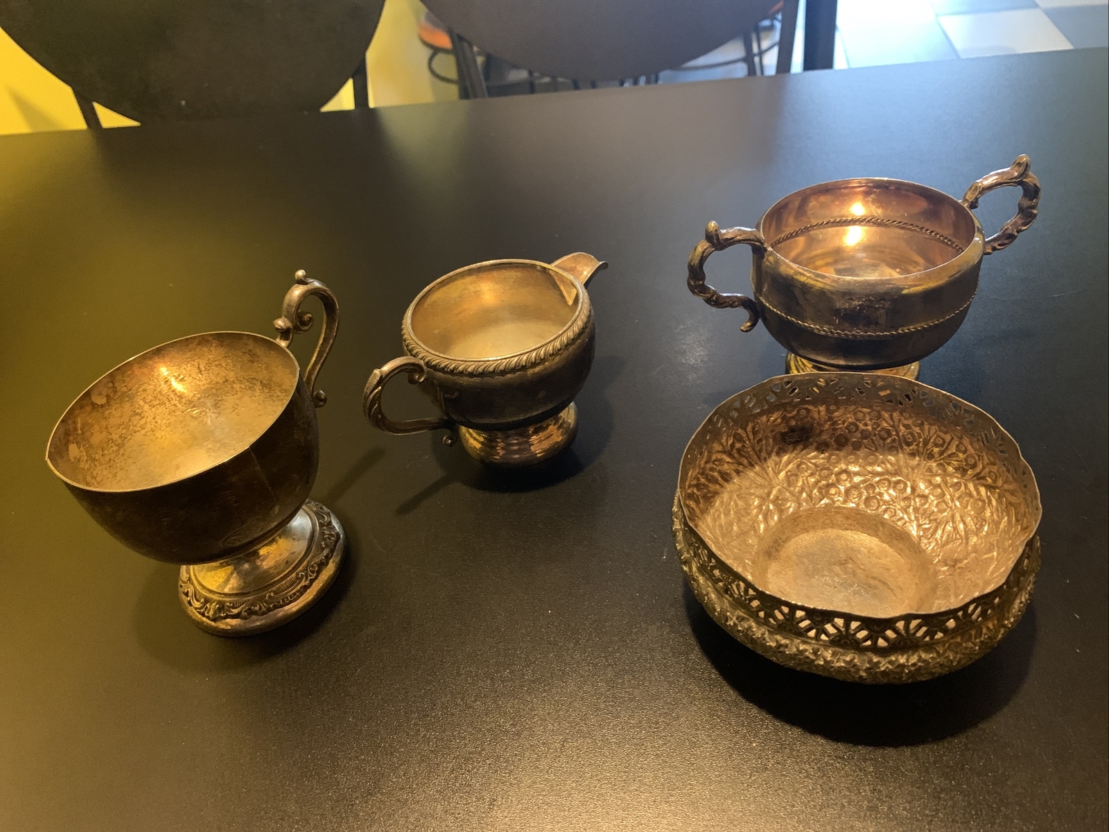 1847 Rogers Bros E P Copper Wmmts 8/151 Sugar and creamer Odds Look ...