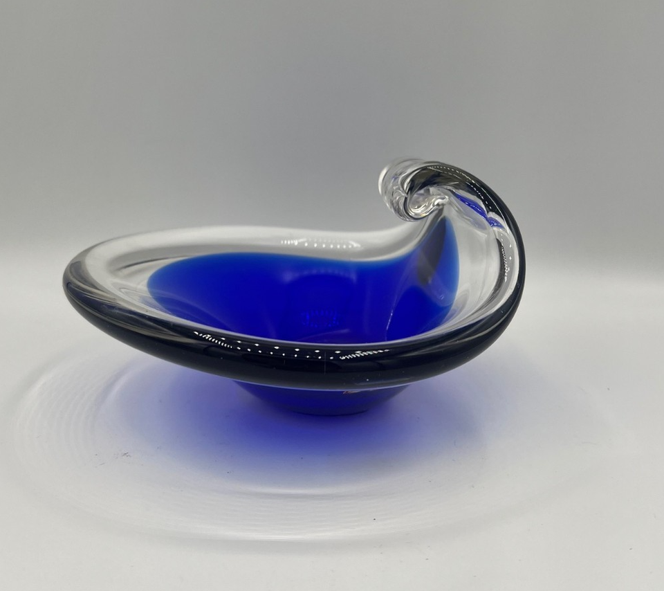 Vintage Jordan Import Murano Made in Italy Cobalt Blue Art Glass Bowl ...
