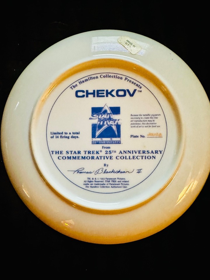 Star Trek TOS 25th Anniversary Entire Crew Plates - The Hamilton ...