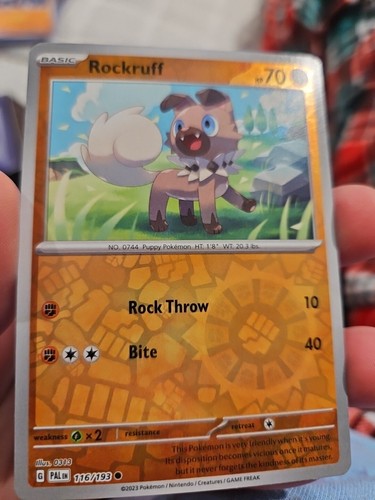 Pokemon Paldea Evolved Rockruff 116/193 Reverse Holo PACK FRESH Free ...