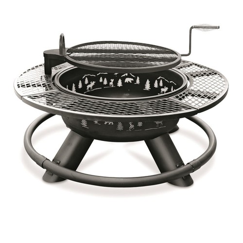 New 47" Ranch Fire Pit With BBQ Grate Table Ring Garden Backyard ...