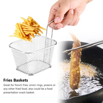 Mini Chips Fryer Serving Food Presentation Basket Kitchen Stainless ...