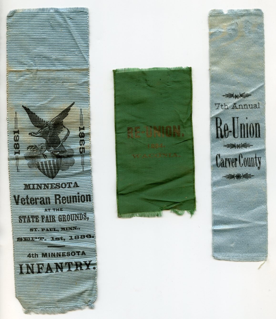 8 GAR Reunion Ribbons - Minnesota - Chaska Carver Waconia 4th INFANTRY ...