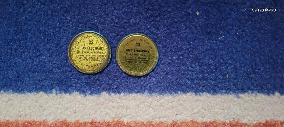 WOW! (2) Vintage 1971 Topps Coins-JERRY KOOSMAN, ART SHAMSKY, NY Mets ...