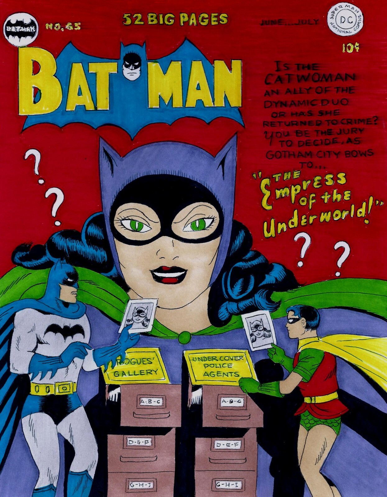 BATMAN # 65 COVER RECREATION A GOLDEN AGE CATWOMAN APPEARANCE ORIGINAL ...