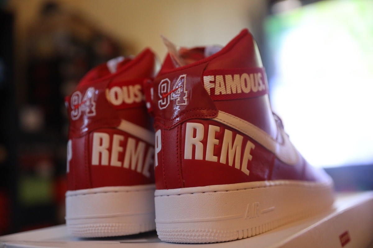 Nike Air Force 1 High SP Supreme World Famous Size 9.5 | eBay Nike Air Force 1 High SP Supreme World Famous Size 9.5 | eBay