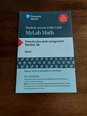 MyLab Math Student Access Code- Precalculus with integrated review, 6e ...