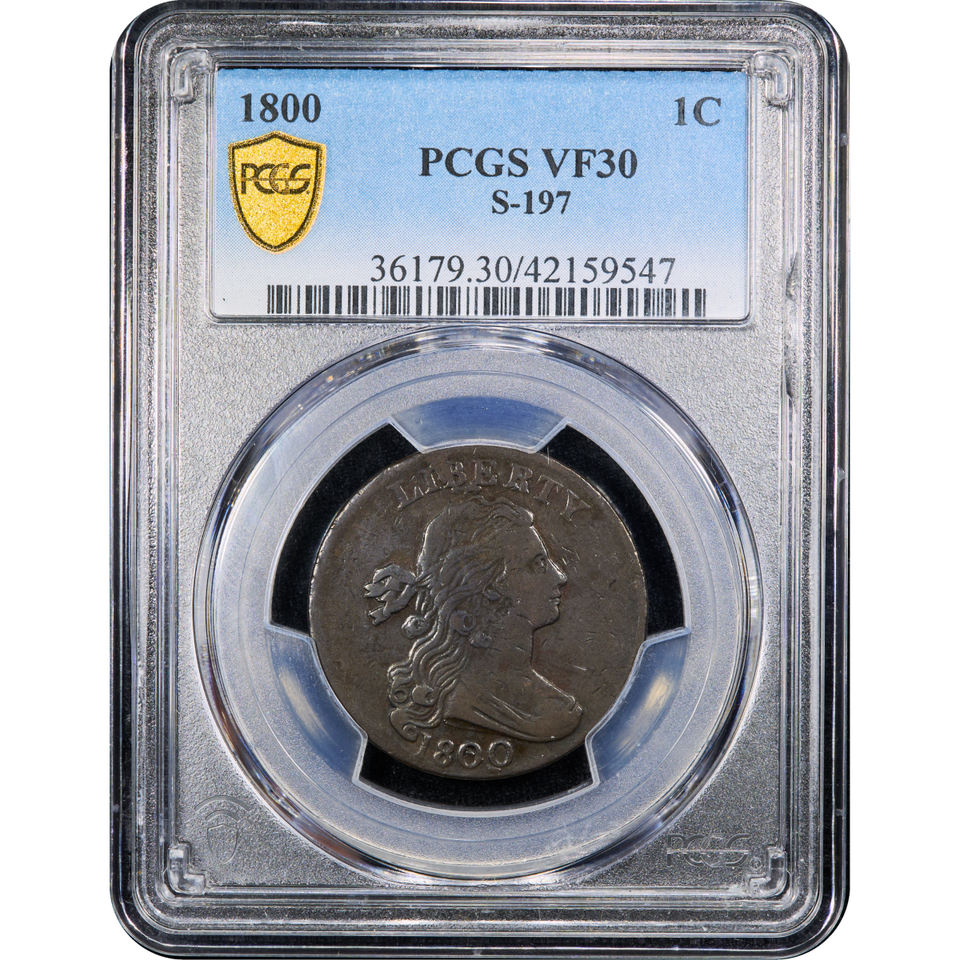 1800 Draped Bust Large Cent 1c S-197 PCGS VF30 BN | eBay