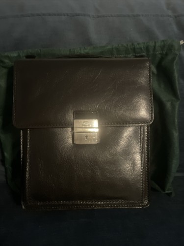 TONY PEROTTI Black Leather Shoulder Bag Crossbody Messenger Bookbag | eBay