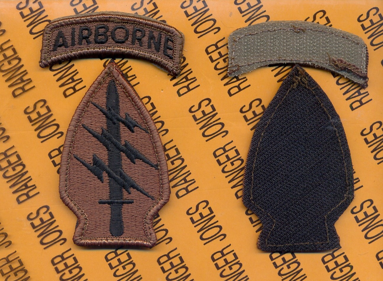 US Army Special Forces Group Airborne SFGA OD Green & Black patch m/e ...