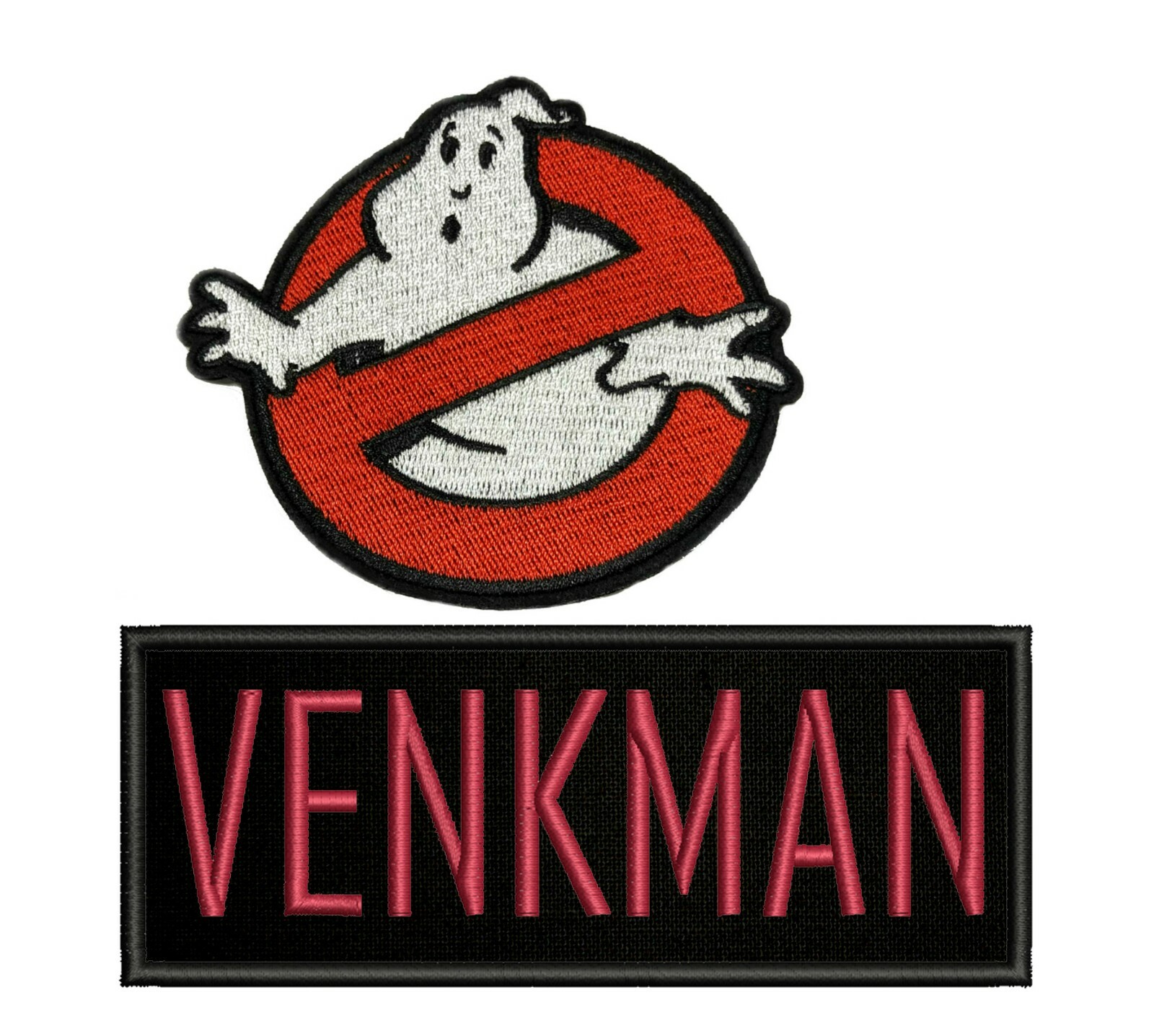 Ghostbusters Venkman Name Tag & 4" No Ghost Logo Patch Embroidered Iron ...