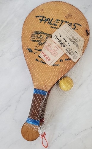 Vintage 60' Surf JB Palettas Paddleball Paddles Alfa I Wood & Ball San ...