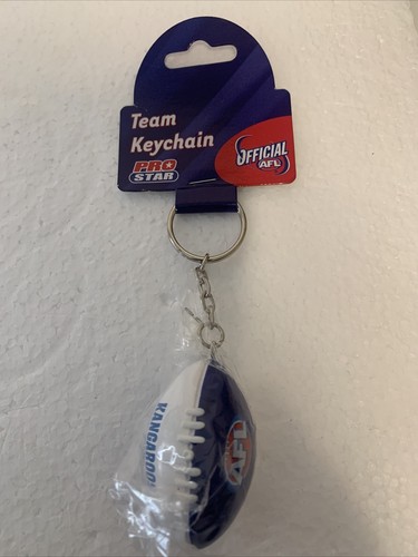 AFL North Melbourne Kangaroos Football Shaped Team Keyring Chain ...