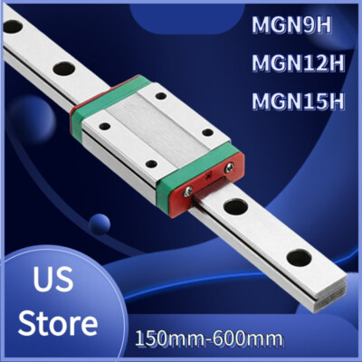 1/2/4PCS MGN9H MGN12H MGN15H 150MM-600MM Miniature Linear Rail+Block 3D ...