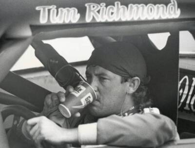 Tim Richmond takes a Gatorade break during the rain delay. Richmond ...