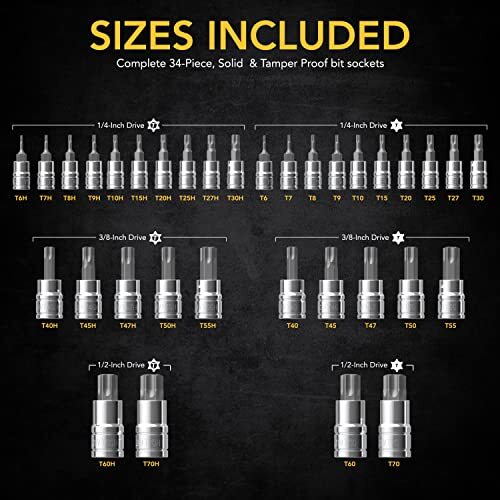 LEXIVON Master TORX Bit Socket Set, Premium S2 Alloy Steel | Complete ...