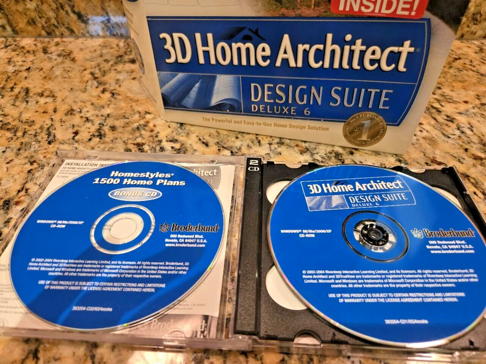 3D Home Architect HOME DESIGN DELUXE 6 CD for Windows PC 98 Me 2000 XP ...