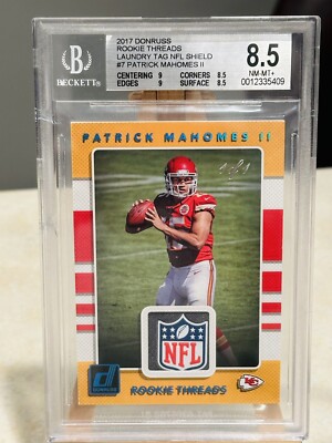 2017 DONRUSS ROOKIE THREADS PATRICK MAHOMES II NFL SHIELD 1/1 ! | eBay