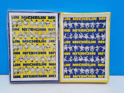 Michelin Man Tire NEW Sealed 2 Decks Playing Cards Yellow Blue White ...