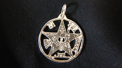 Large ESOTERIC PENTACLE SILVER PENDANT 925 thousandths | eBay