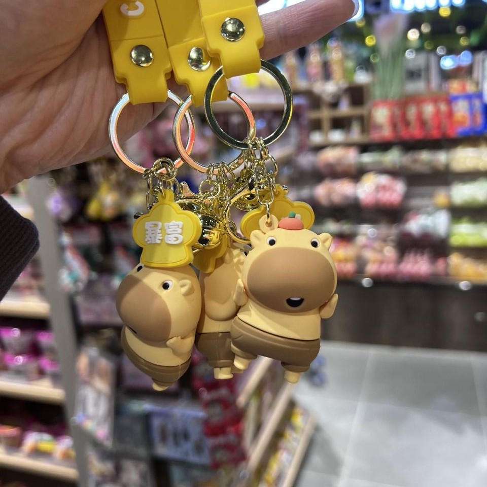 Portable Capybara Lulu Keychain DIY Cartoon Doll Keychain Capybara PVC ...